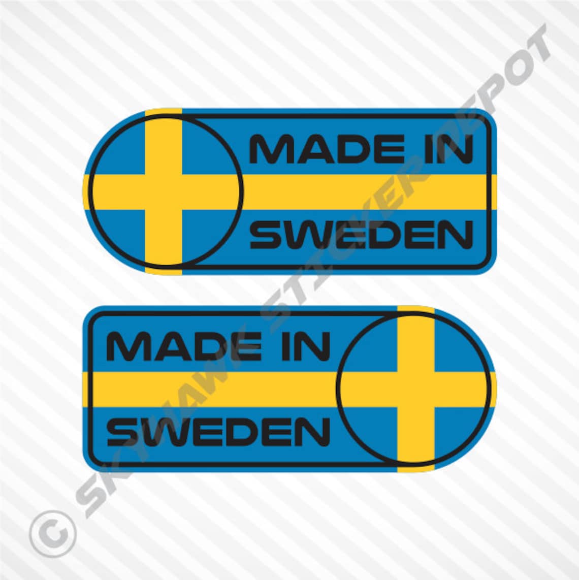 Made in Sweden Car Sticker Set Vinyl Decal Swedish Flag - Etsy