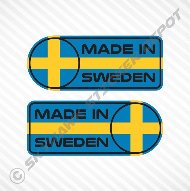 Made in Sweden Car Sticker Set Vinyl Decal Swedish Flag - Etsy