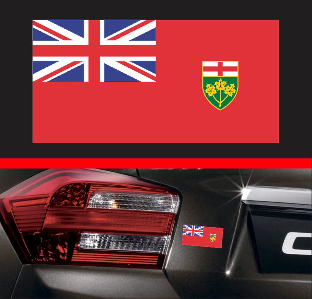 4" Ontario Province Flag Sticker Vinyl Decal Maple Leaf Sticker Canada ...