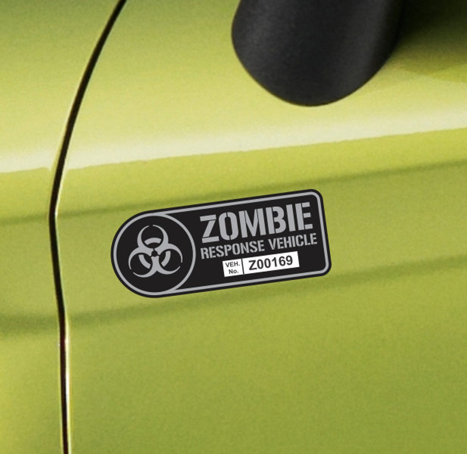 Zombie Response Vehicle Sticker Set Label Badge Gun Metal Vinyl Decal ...
