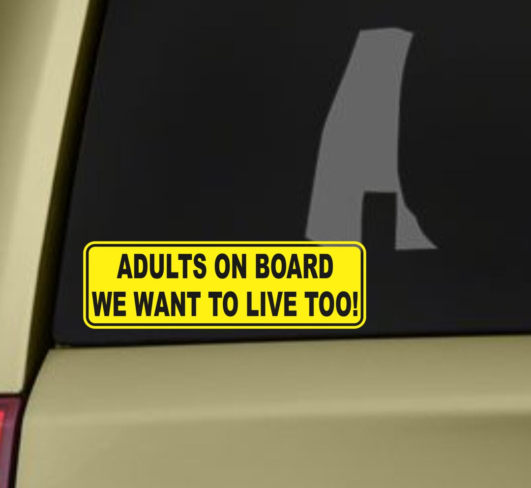 Adults on Board Funny Bumper Sticker Vinyl Baby on Board - Etsy