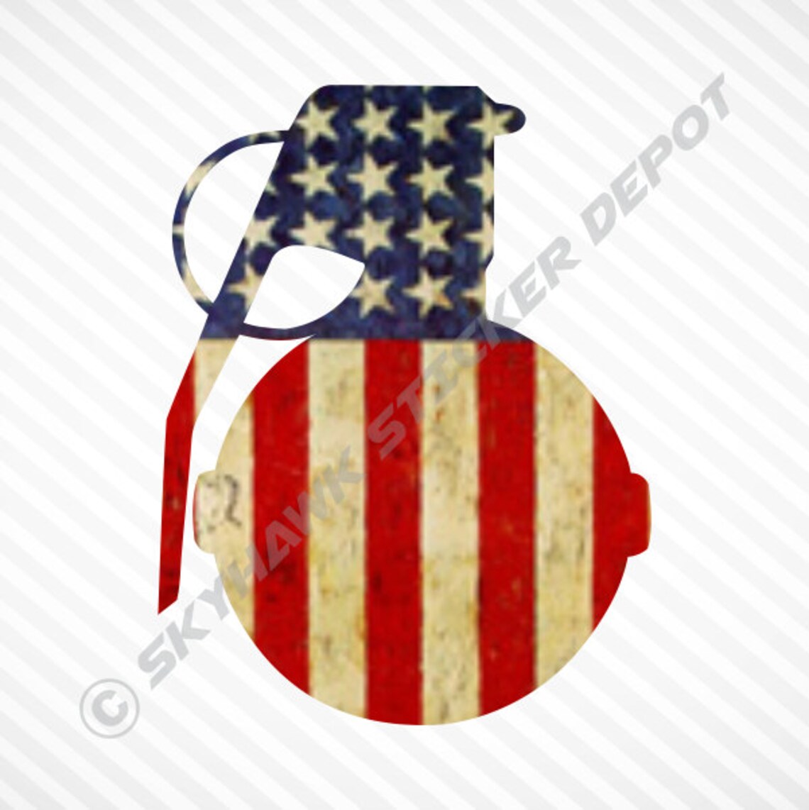 American Flag Grenade Sticker Vinyl Decal Bumper Sticker - Etsy