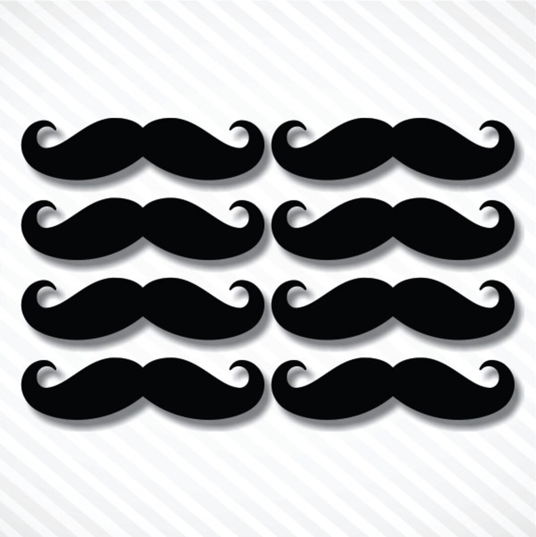 Mustache Die Cut Vinyl Sticker Set of 8 Vinyl Decal Coffe Cup Sticker ...