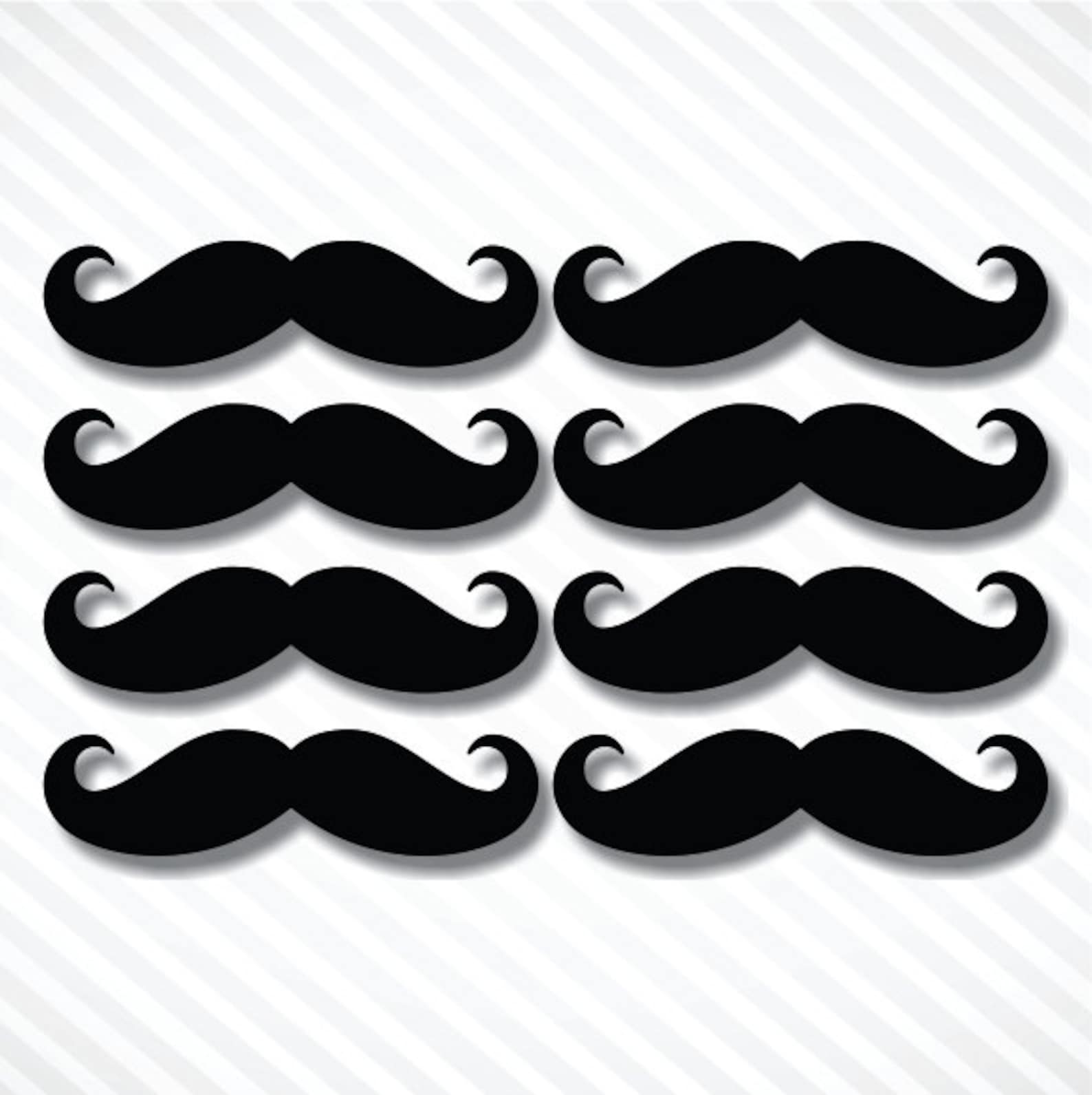 Mustache Die Cut Vinyl Sticker Set of 8 Vinyl Decal Coffe Cup | Etsy