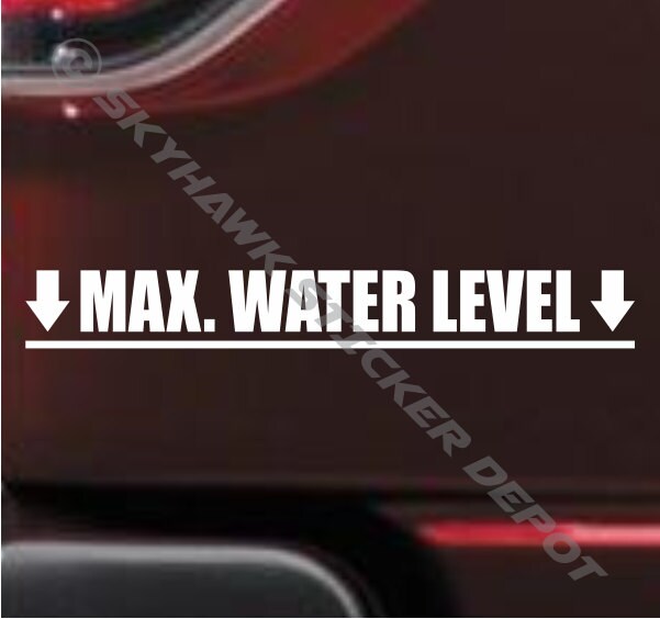 Max Maximum Water Level Bumper Fender Sticker Vinyl Decal - Etsy Canada