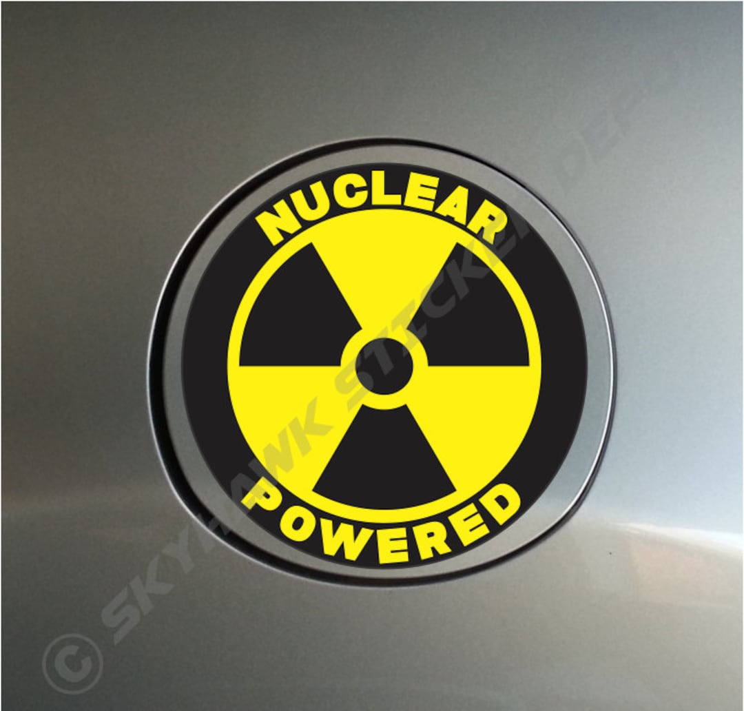 Nuclear Powered Funny Bumper Sticker Vinyl Decal Nuke Sticker Self ...