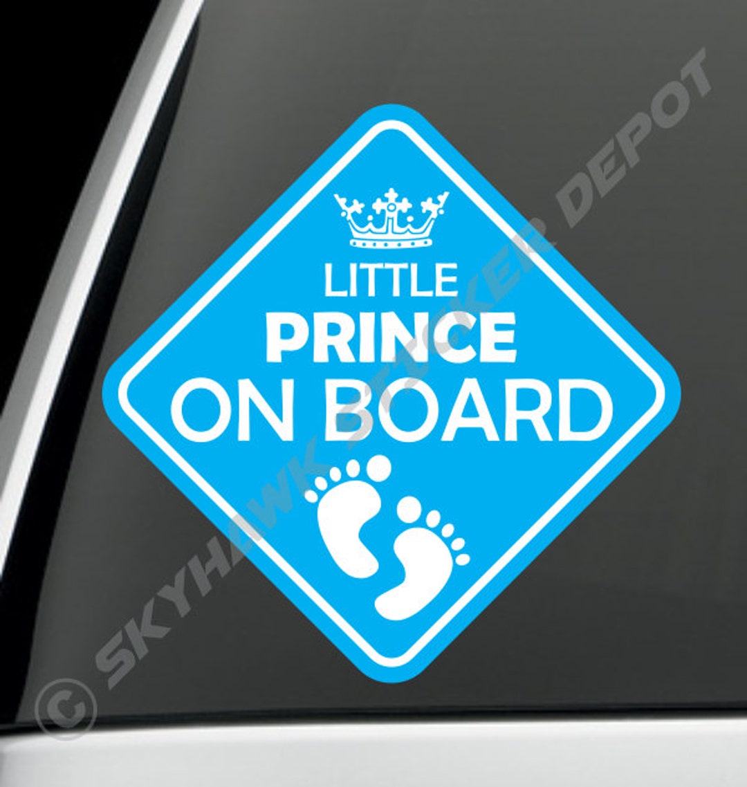 Little Prince on Board Bumper Sticker Vinyl Decal Baby Boy Sticker ...