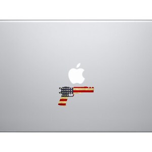 American Flag Hand Gun Sticker Vinyl Decal Bumper Sticker Car Truck ...