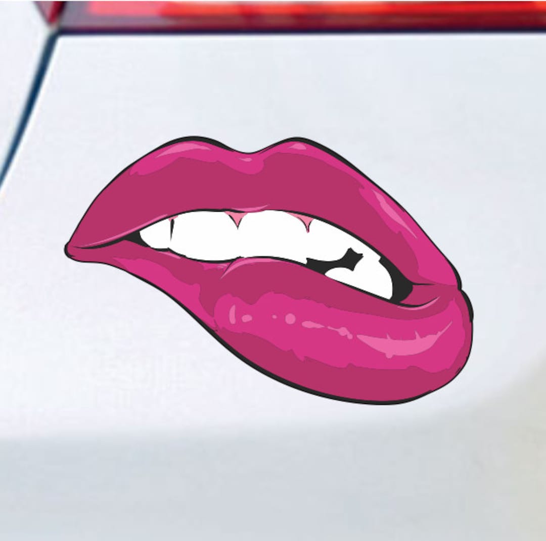 Sexy Lip Bite Sticker Vinyl Decal - MacBook Sticker Laptop Car Truck ...