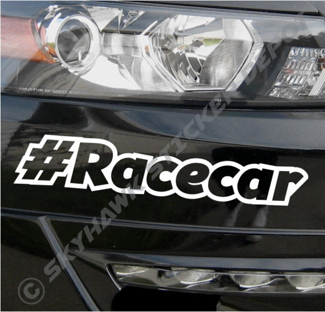 Hashtag Racecar Bumper Sticker Vinyl Decal - Race Car Motor Sport JDM ...