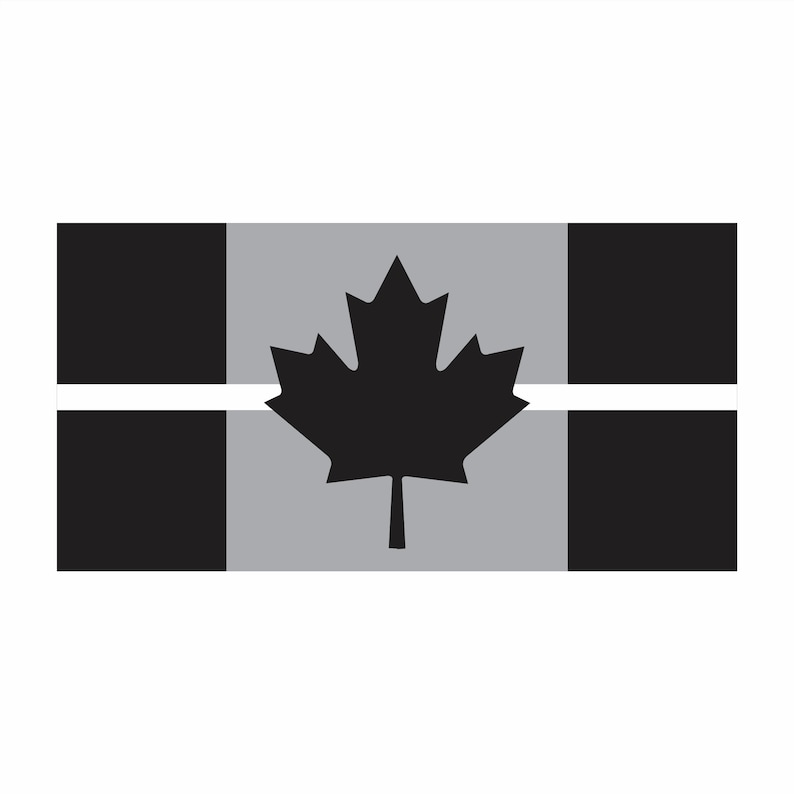 Subdued Canadian Flag Thin White Line Sticker Vinyl Decal EMS | Etsy