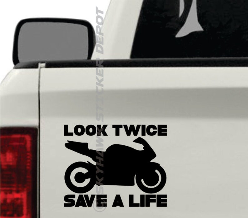 Look Twice Save A Life Vinyl Decal Bumper Sticker Sport Bike - Etsy