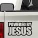 Powered by Jesus Bumper Sticker Vinyl Decal Funny Religious Religion ...