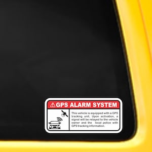 GPS Alarm System Warning Sticker Set Decal Set Label Vinyl Decal Anti ...