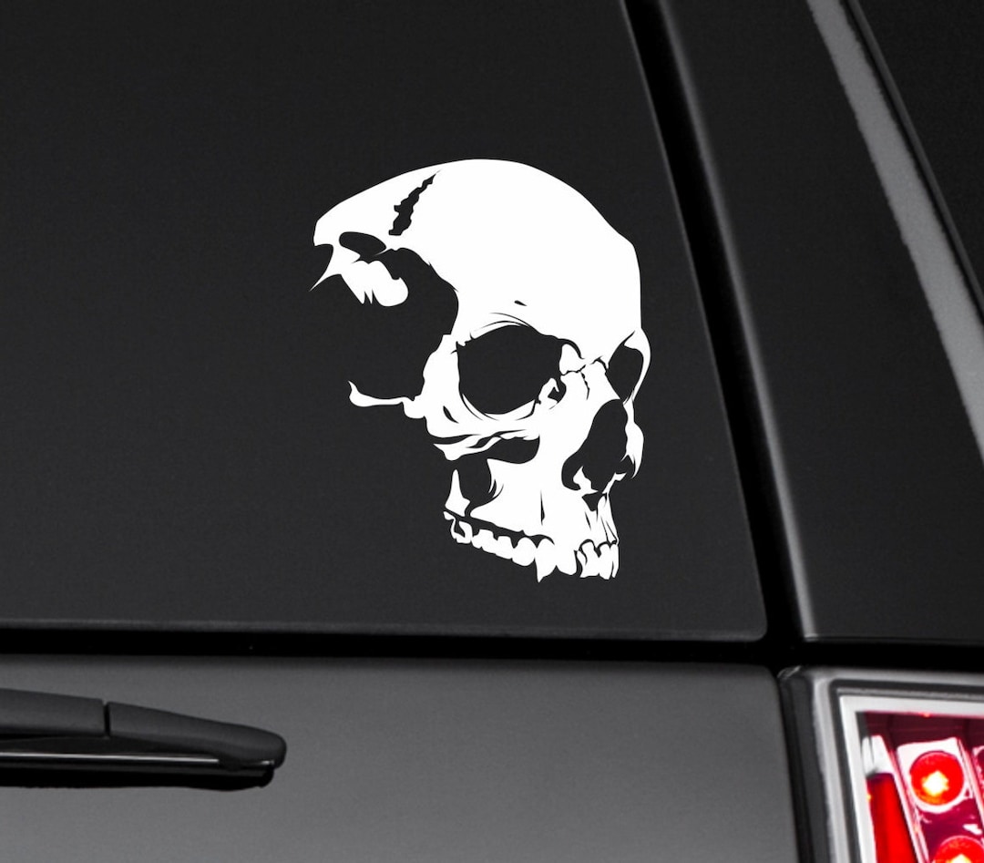 Skull Bumper Sticker Vinyl Decal MacBook Air Pro Sticker Decal Zombie ...