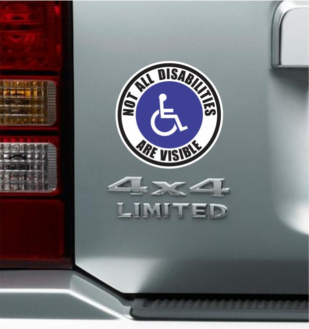 Not All Disabilities Are Visible Bumper Sticker Vinyl Decal | Etsy Canada