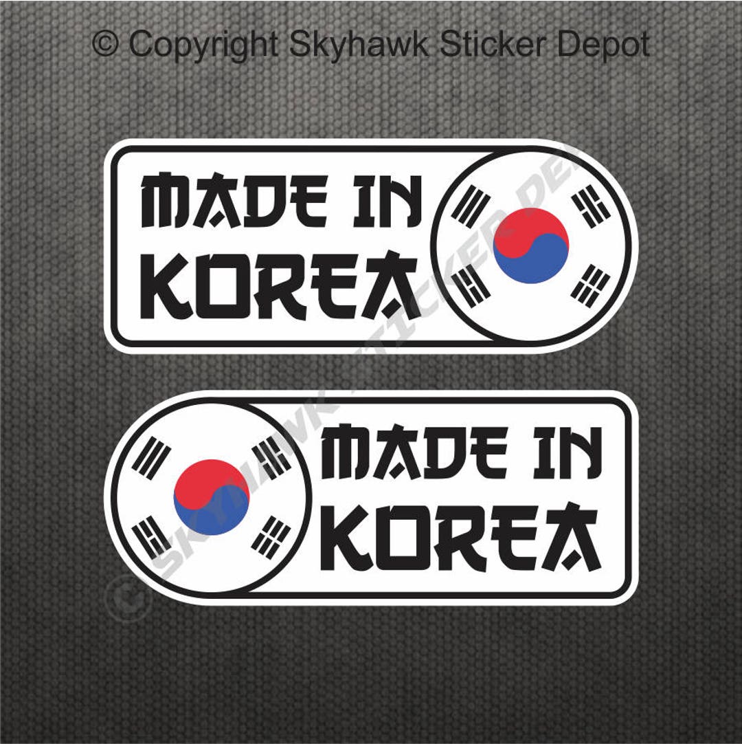 Made in Korea Car Sticker Set Vinyl Decal Korean Flag Sticker Self ...
