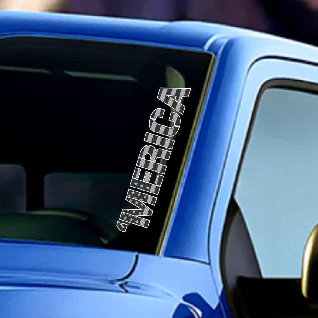 Merica Windshield Sticker Banner Vinyl Decal Subdued American Flag ...