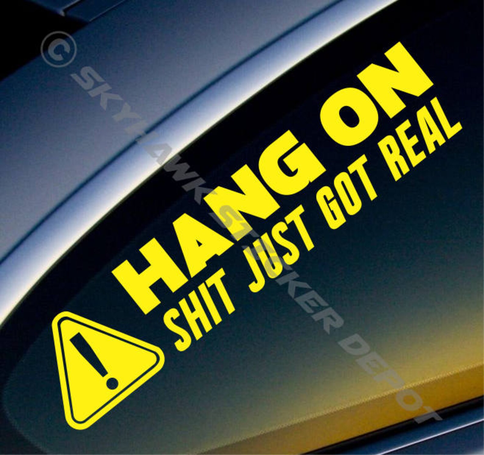 Hang On, Shit Just Got Real Sticker Decal Bumper Sticker Self Adhesive ...
