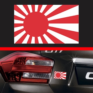 2 Pcs Japanese Rising Sun Flag Sticker Vinyl Decal Japan JDM Car ...
