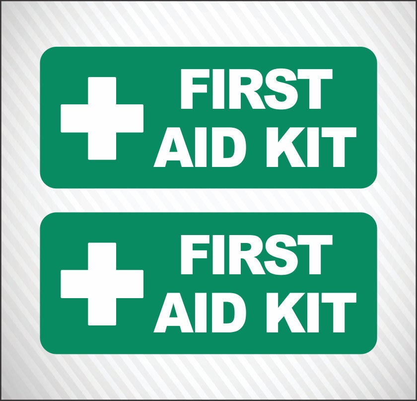 First Aid Kit Sticker Vinyl Decal Emergency Safety Label Decal | Etsy