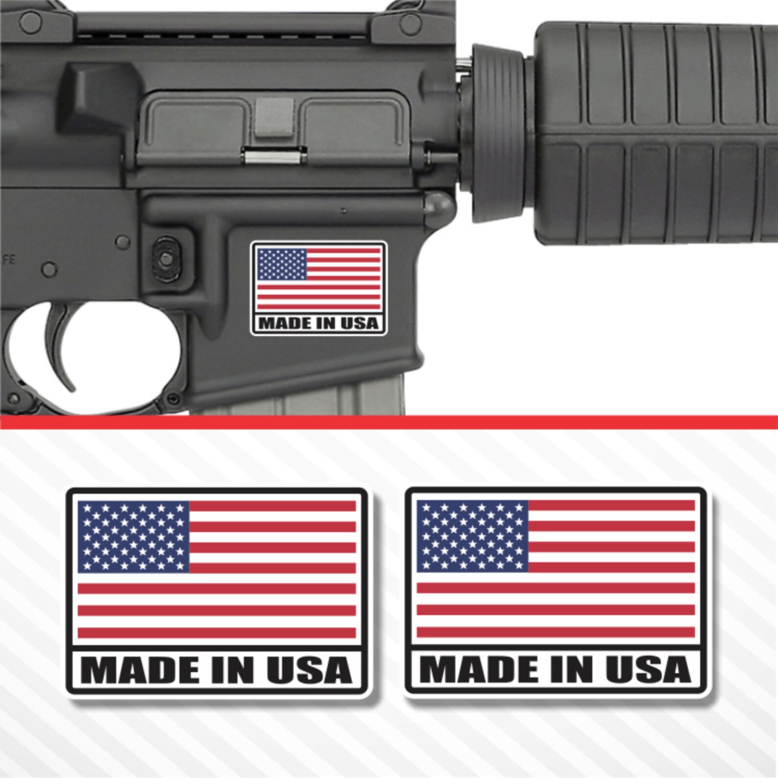 2X Made in USA American Flag Sticker Vinyl Decal AR-15 Lower Receiver ...