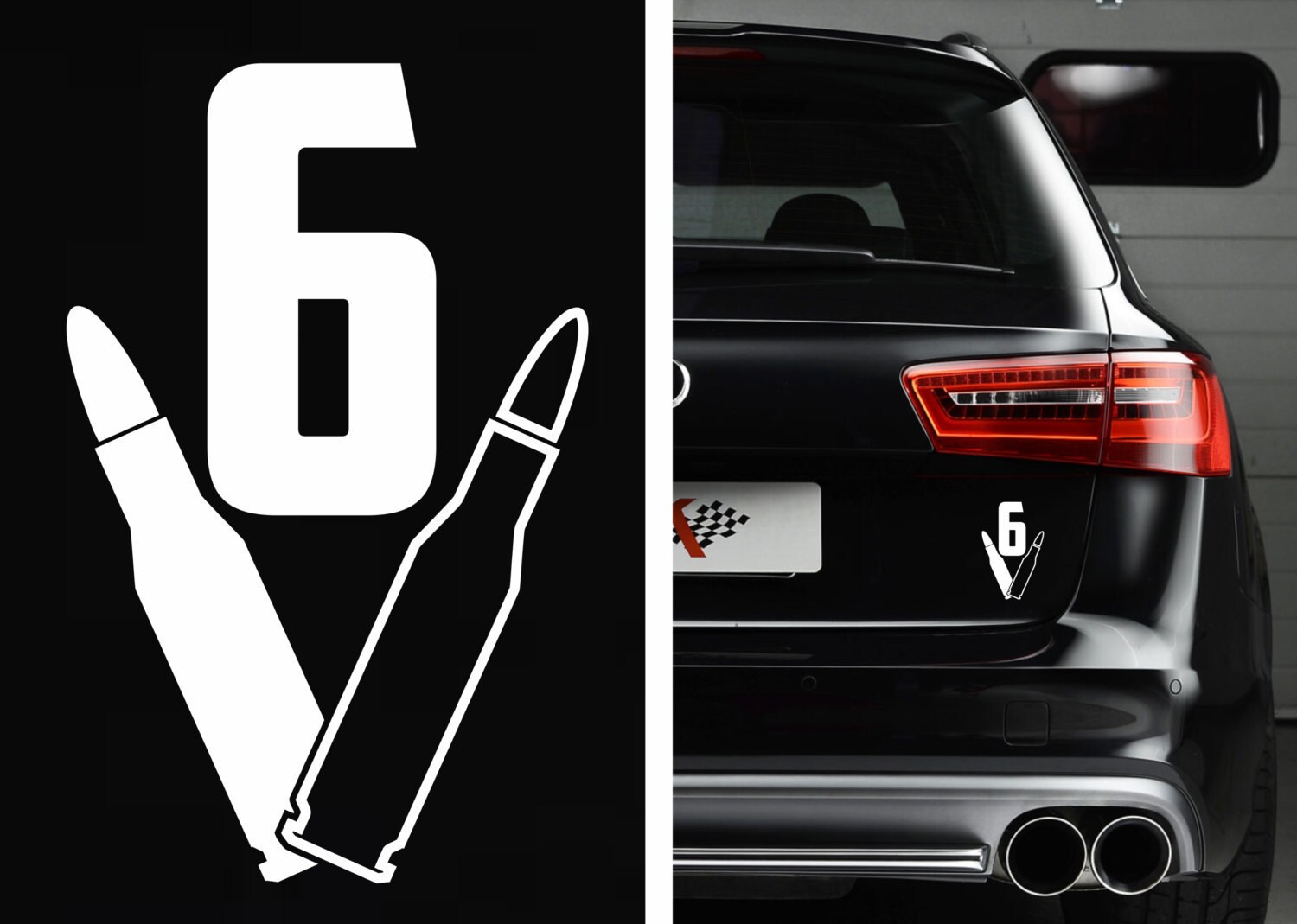 V6 Bullet Badge Symbol Sticker Vinyl Decal Car Truck Muscle Car Coupe ...