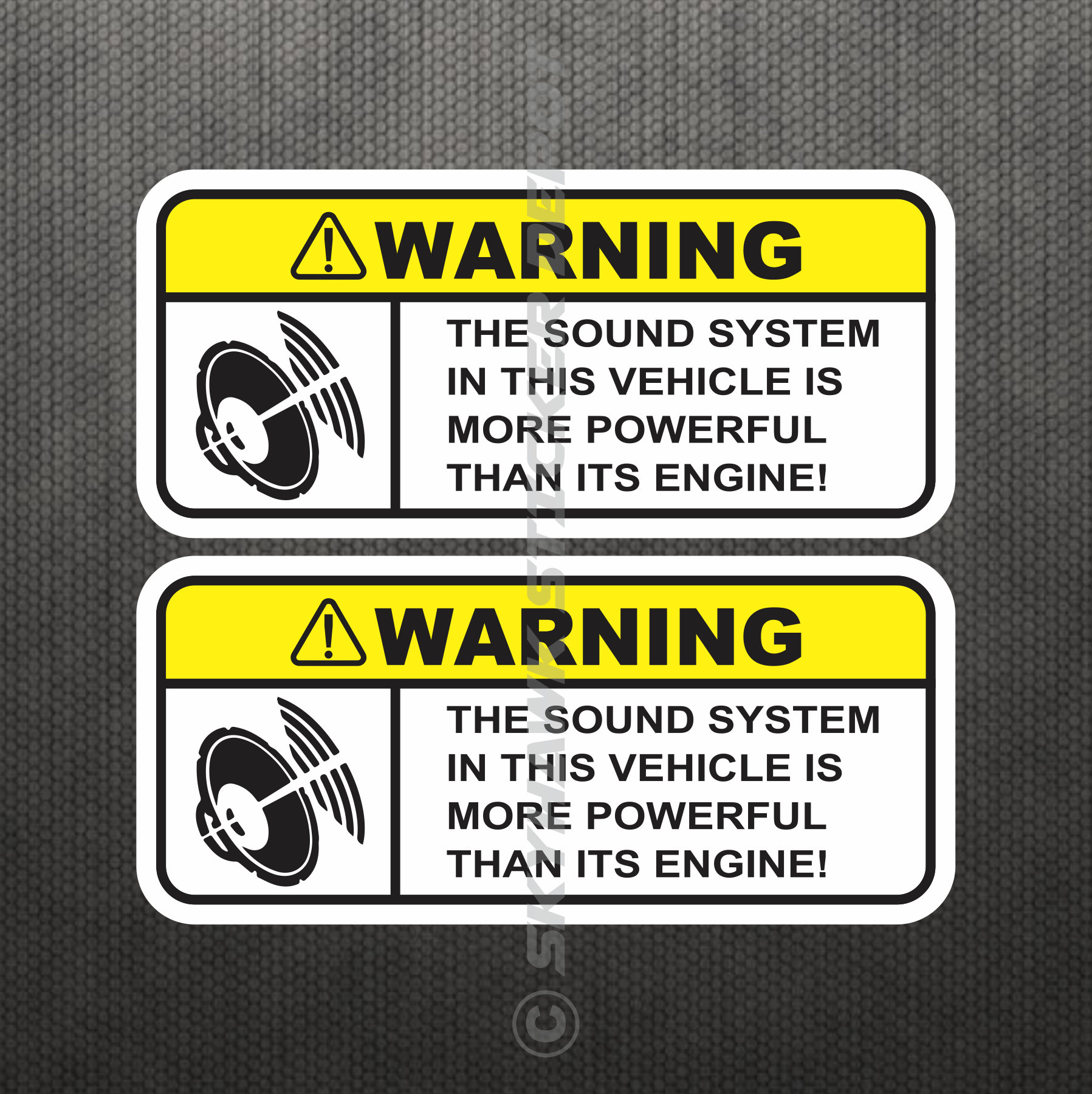Sound System Warning Funny Sticker Vinyl Decal Dashboard Visor | Etsy