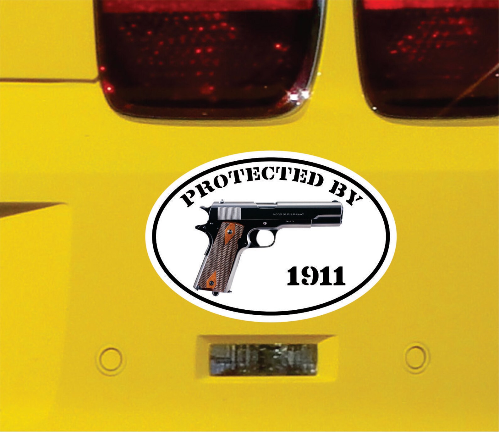Protected by 1911 Oval Vinyl Decal Bumper Sticker Car Truck - Etsy