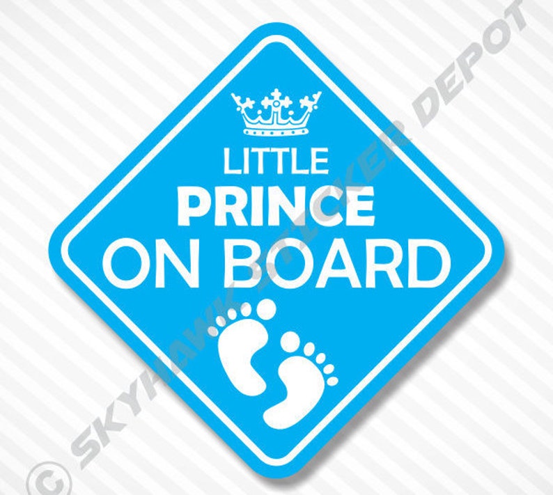 Little Prince on Board Bumper Sticker Vinyl Decal Baby Boy - Etsy