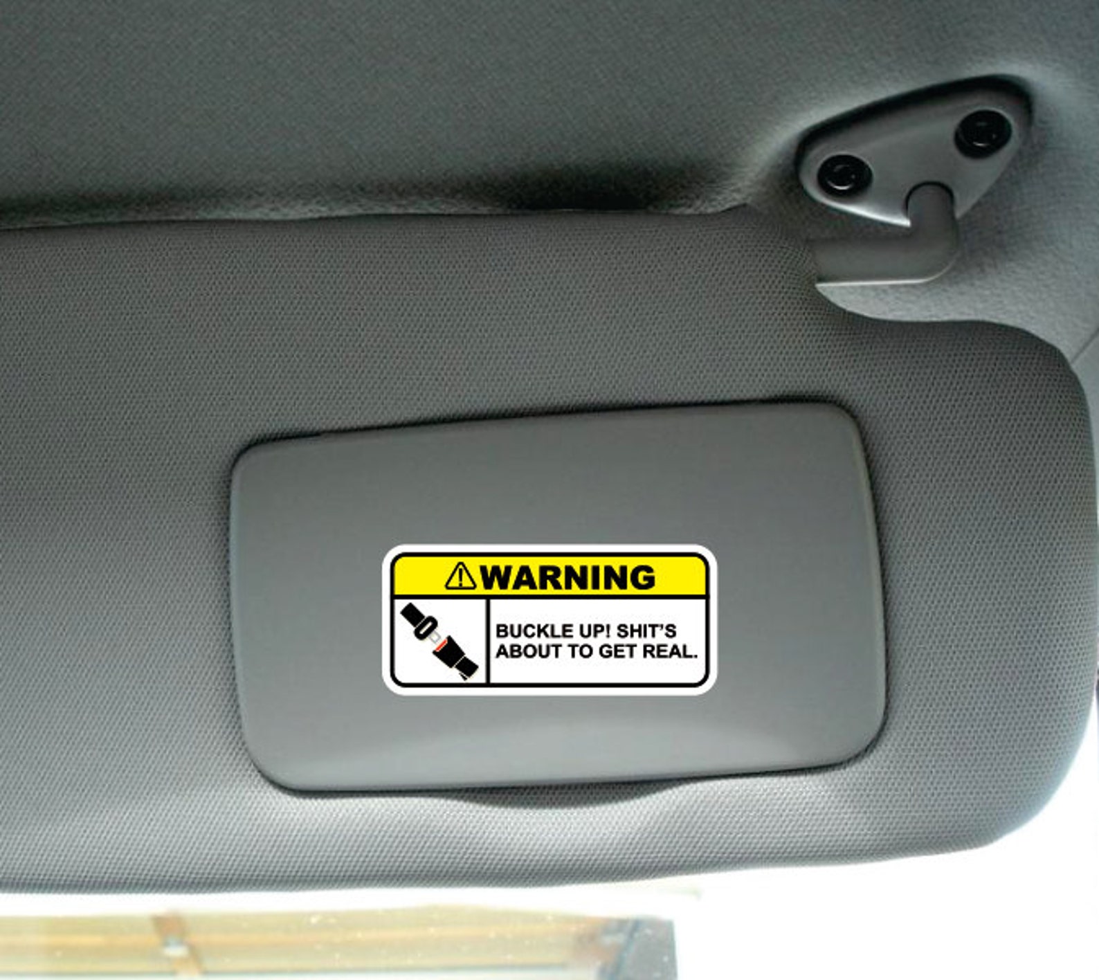 Buckle Up! Shit's About to Get Real Funny Bumper Sticker Label Vinyl ...