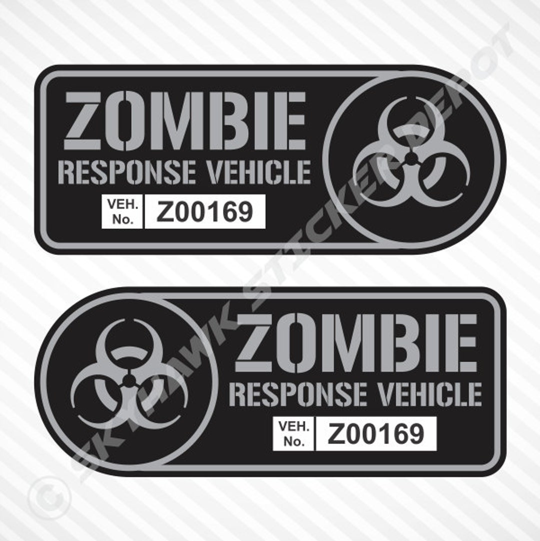 Zombie Response Vehicle Sticker Set Label Badge Gun Metal - Etsy