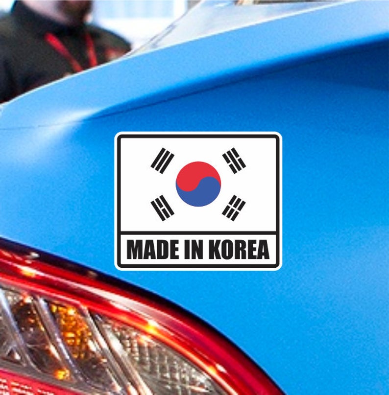 Made in Korea Vinyl Bumper Sticker Decal KDM Korean Flag Car Hatchback ...