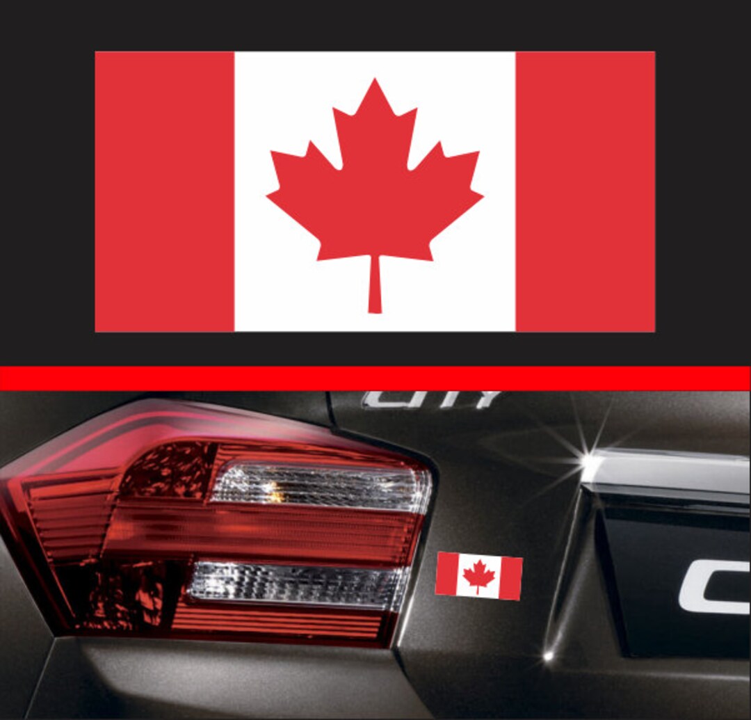 2 Pieces Canadian Flag 4" Sticker Vinyl Decal Maple Leaf Sticker Canada ...