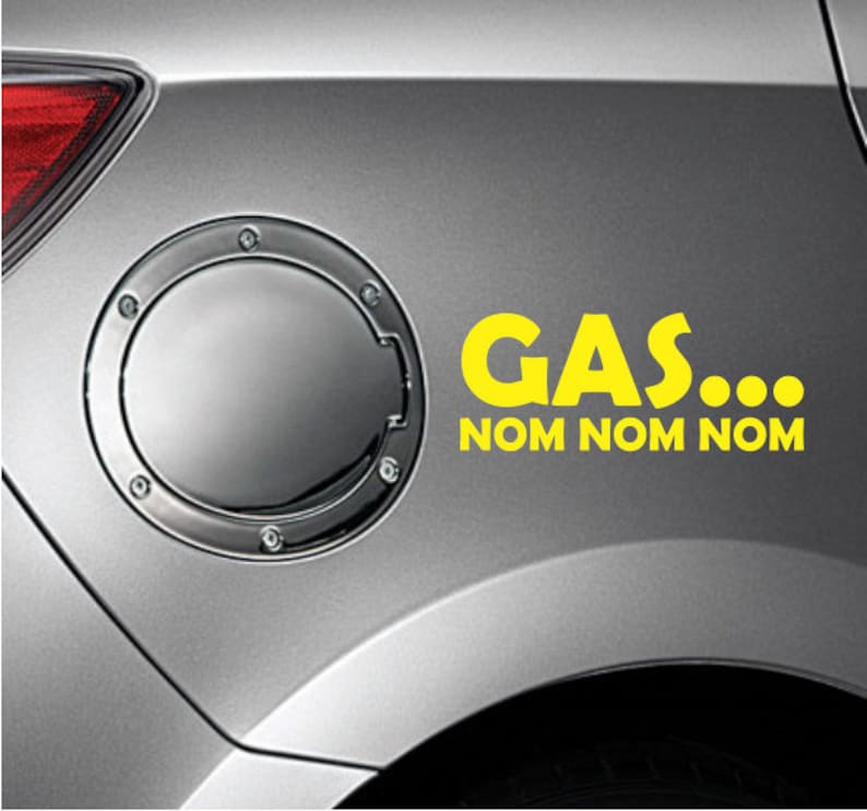 Gas Nom Nom Funny Bumper Sticker Vinyl Decal Car Diesel Truck - Etsy
