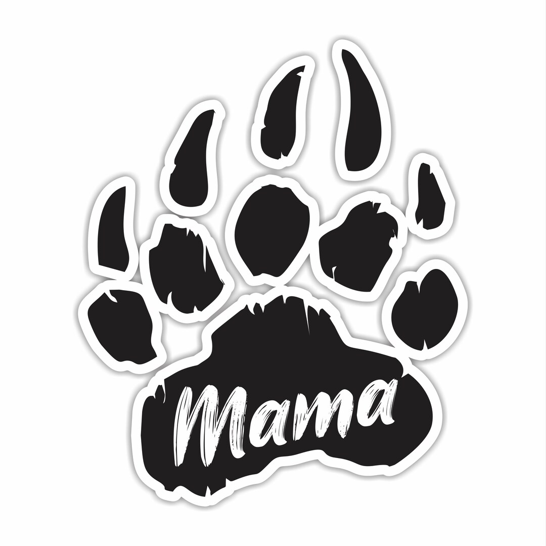 Mama Bear Paw Print Bumper Sticker Vinyl Decal - Mother Mom New Born ...