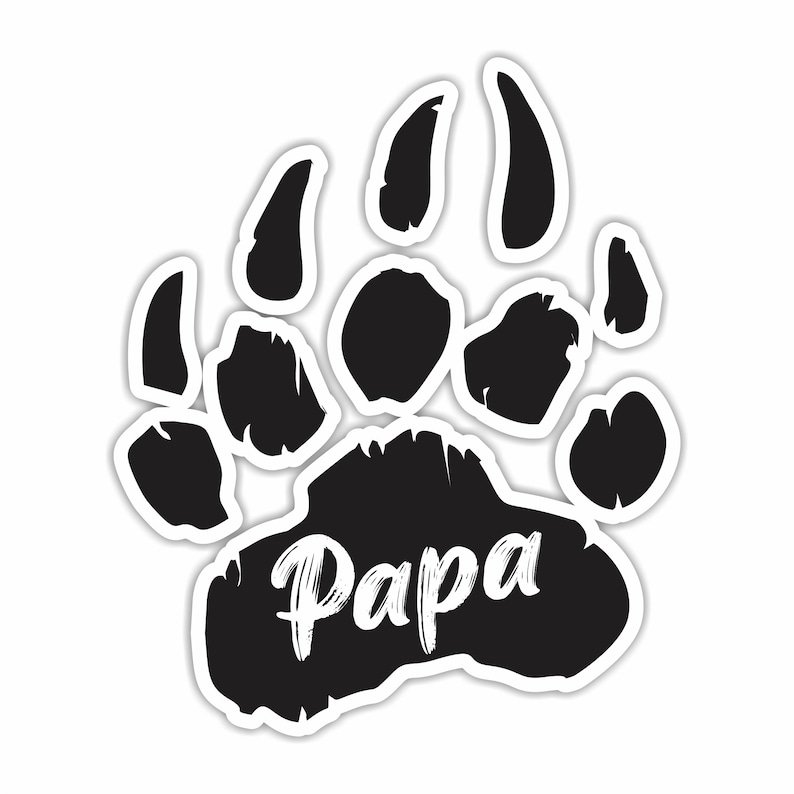 Papa Bear Paw Print Bumper Sticker Vinyl Decal Dad Father - Etsy