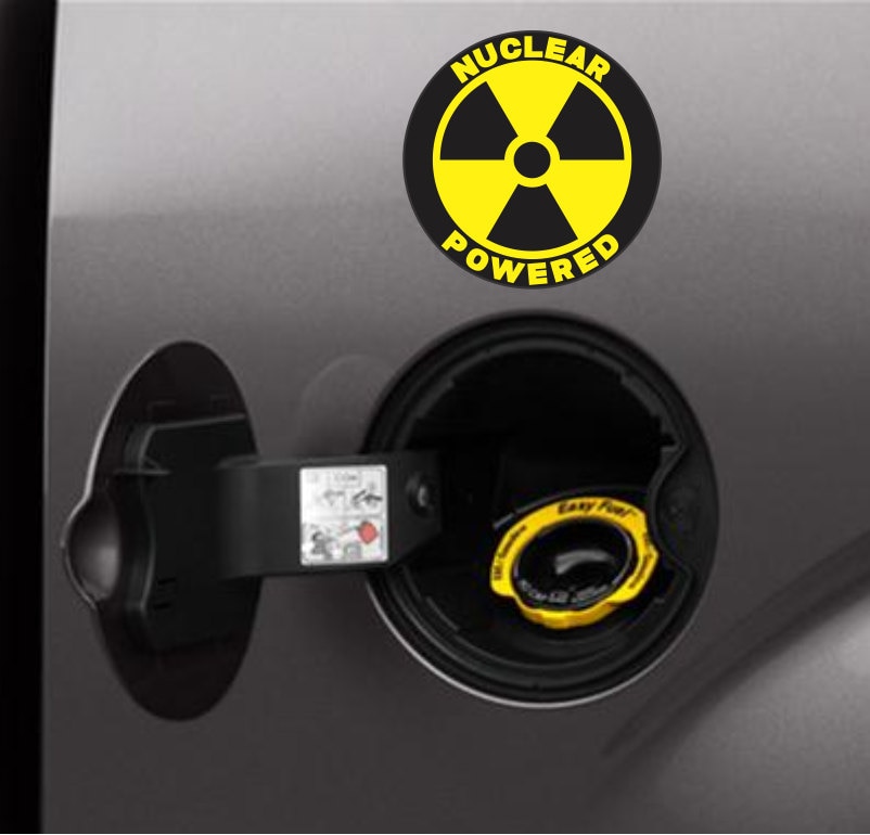 Nuclear Powered Funny Bumper Sticker Vinyl Decal Nuke Sticker - Etsy