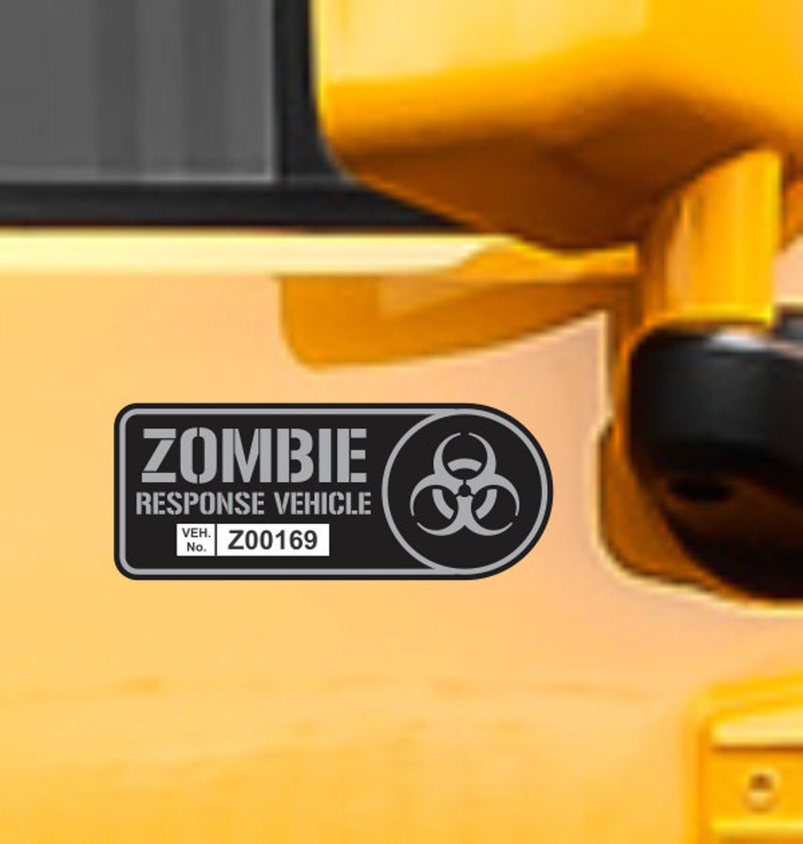 Zombie Response Vehicle Sticker Set Label Badge Gun Metal Vinyl Decal ...