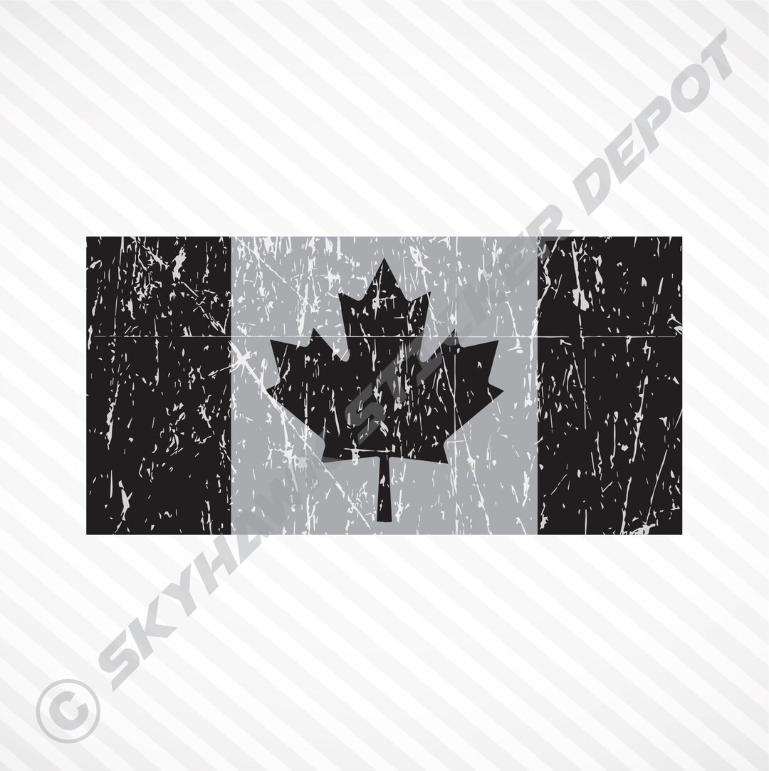 2 Pcs Canadian Flag Sticker Vinyl Decal Subdued Flag Sticker Maple Leaf ...