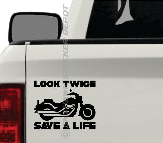 Look Twice Save A Life Vinyl Decal Bumper Sticker Motorcycle - Etsy Canada
