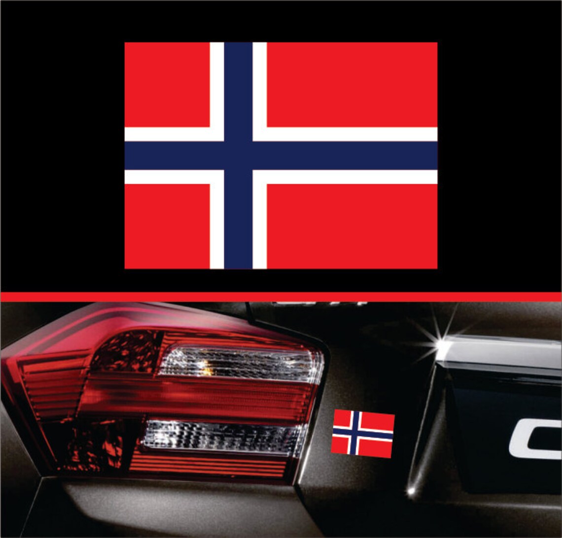 Norway Norwegian Flag Sticker Label Vinyl Decal Car Truck SUV | Etsy