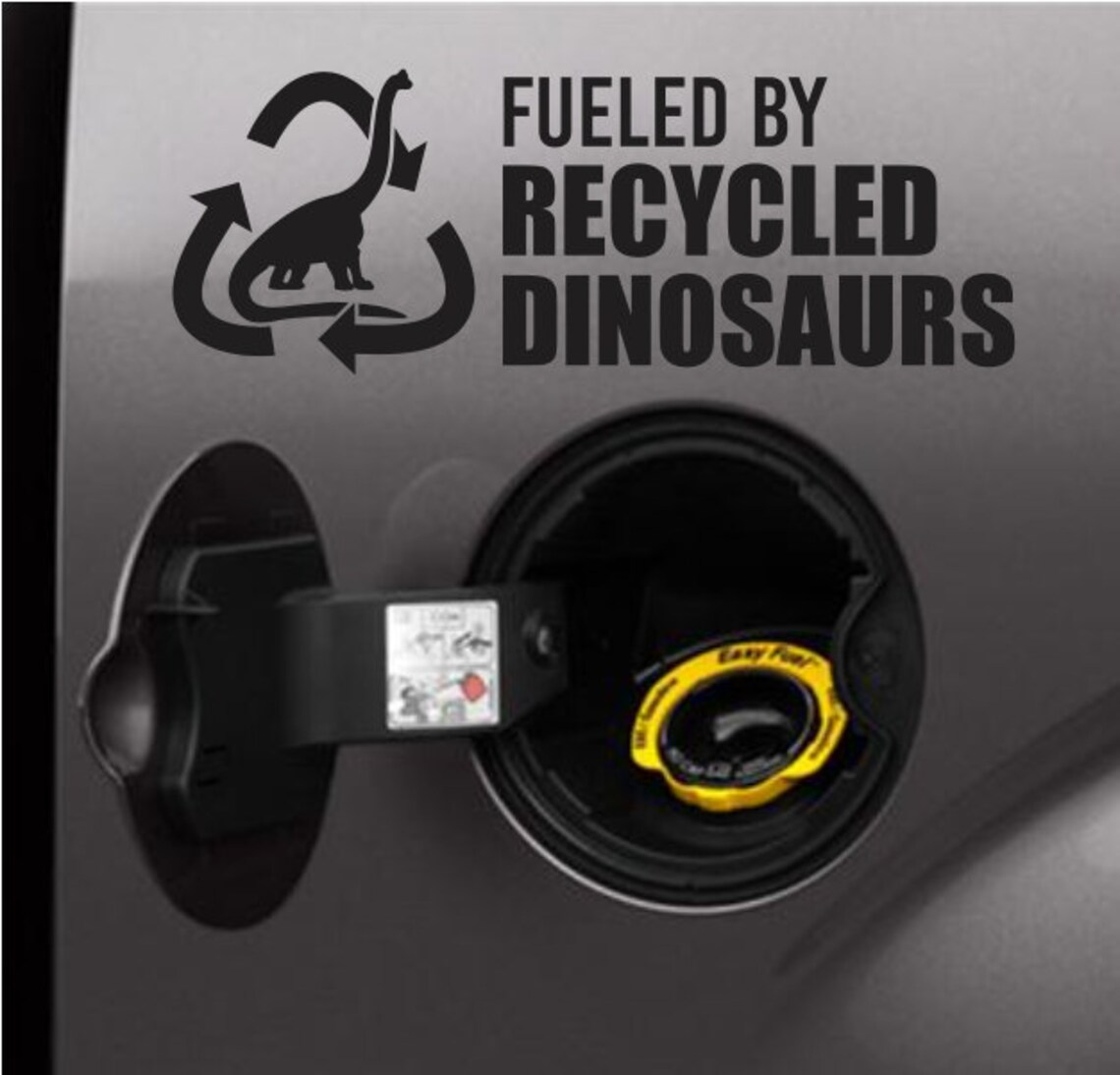 Fueled by Recycled Dinosaurs Funny Bumper Sticker Vinyl Decal Recycle ...