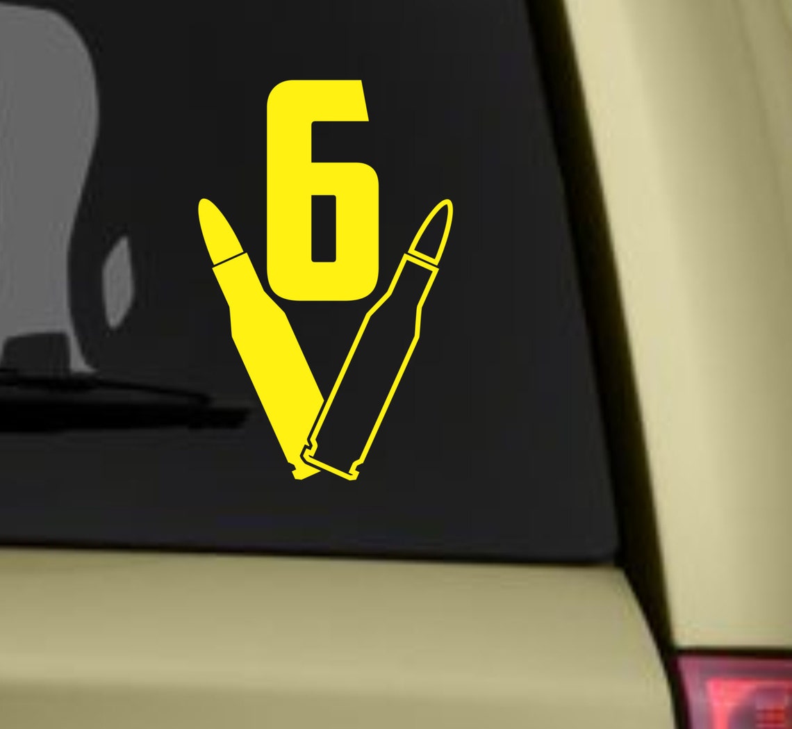 V6 Bullet Badge Symbol Sticker Vinyl Decal Car Truck Muscle Car Coupe ...