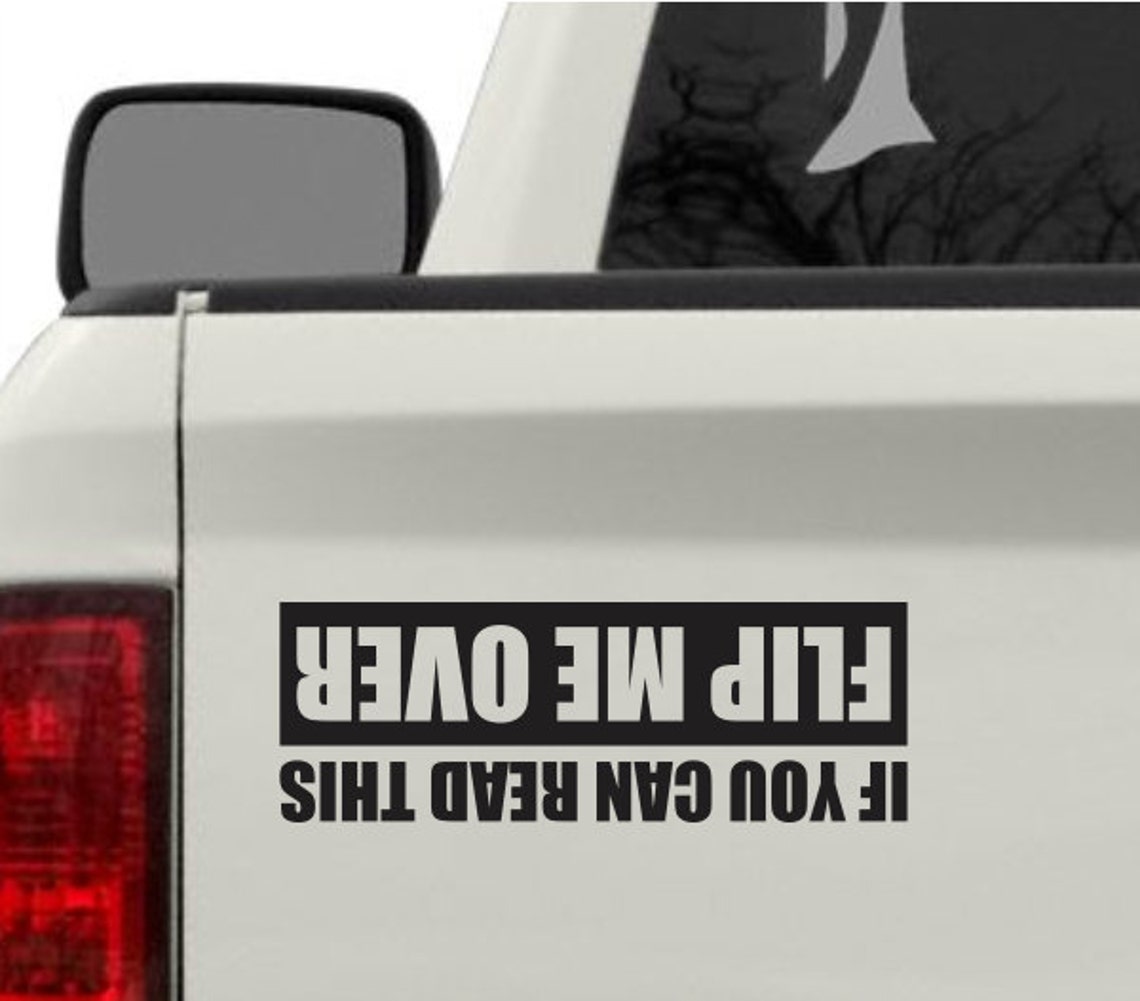 If You Can Read This Flip Me Over Funny Bumper Sticker Vinyl - Etsy