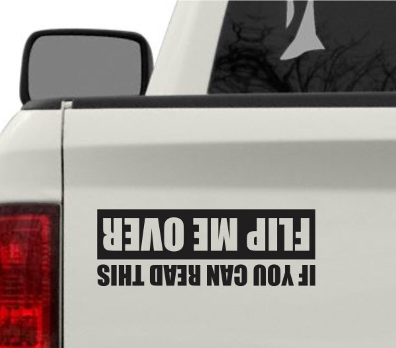 If You Can Read This Flip Me Over Funny Bumper Sticker Vinyl - Etsy Canada