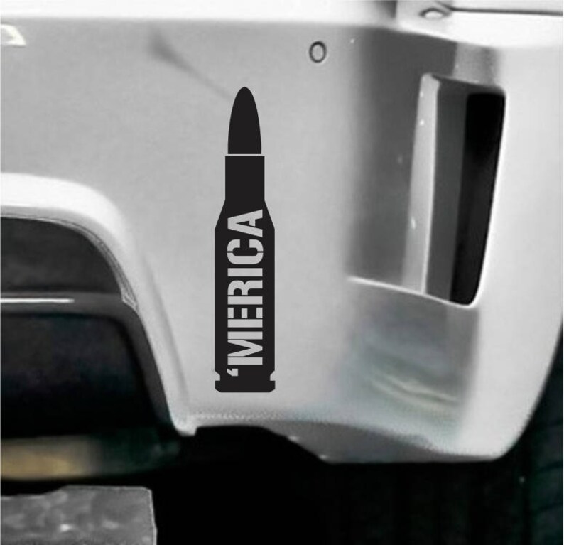Merica Bullet Bumper Sticker Vinyl Decal - America United States ...