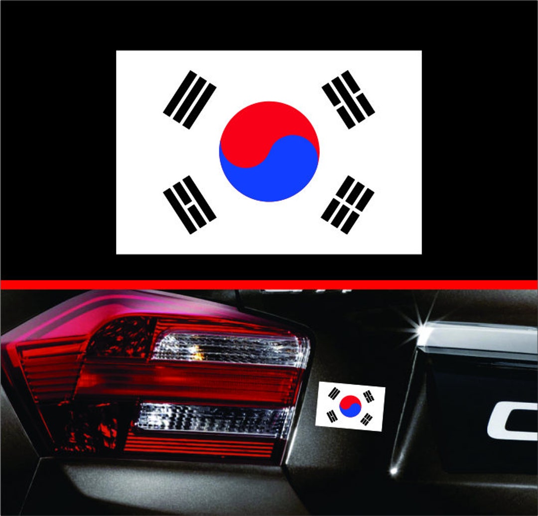 4" Korean Flag Vinyl Bumper Sticker Decal KDM Korea Car Hatchback ...