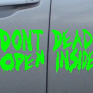 Don't Open Dead Inside Door Sticker Vinyl Decal Zombie Sticker for ...