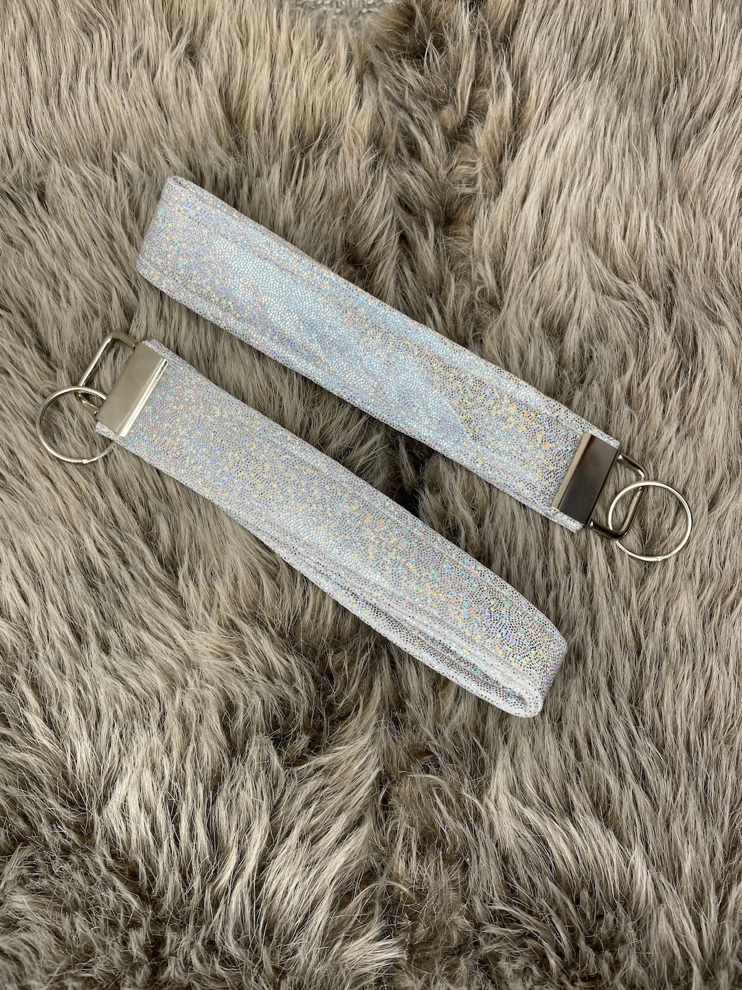 Holo, Holographic Shiny Rainbow Keychain Wrist Lanyard - Etsy